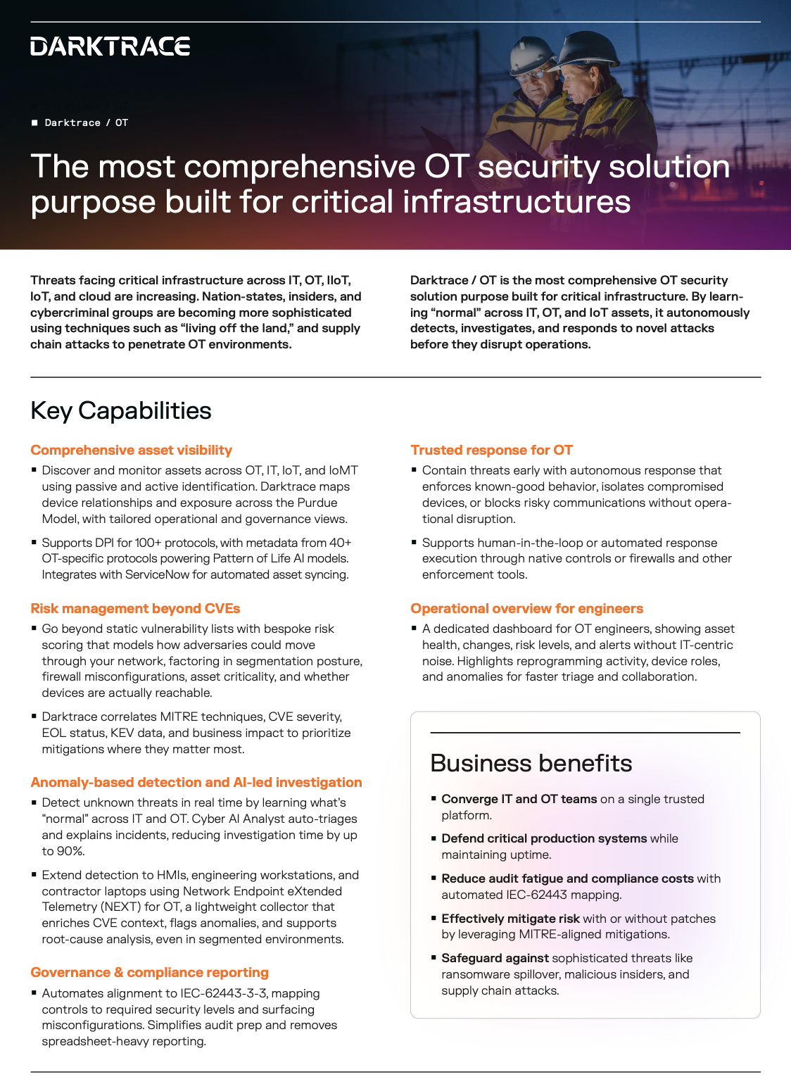 Darktrace / OT the Most Comprehensive OT Security Solution | Resources | Darktrace